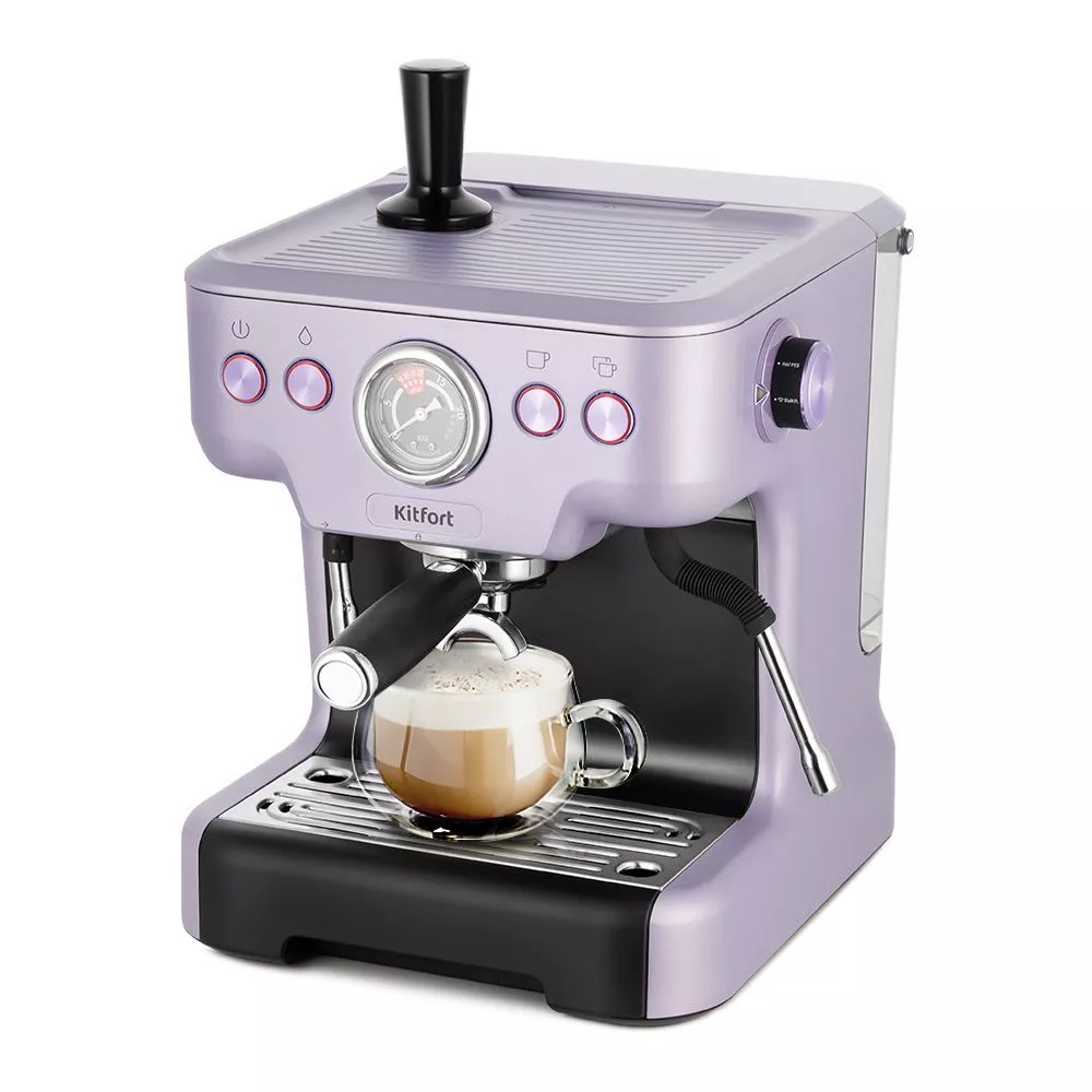 Рожковая кофеварка Kitfort КТ-7171 фиолетовый