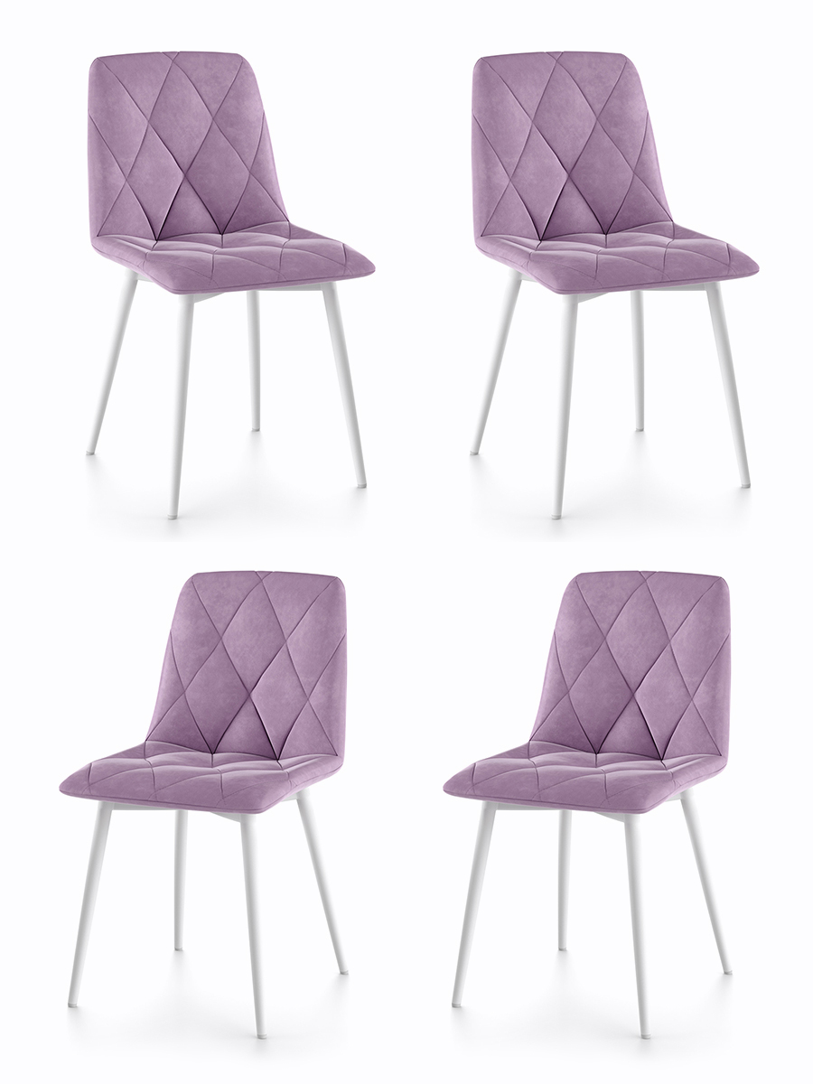 Комплект стульев для кухни DecoLine Ричи 4шт., белый/сирень