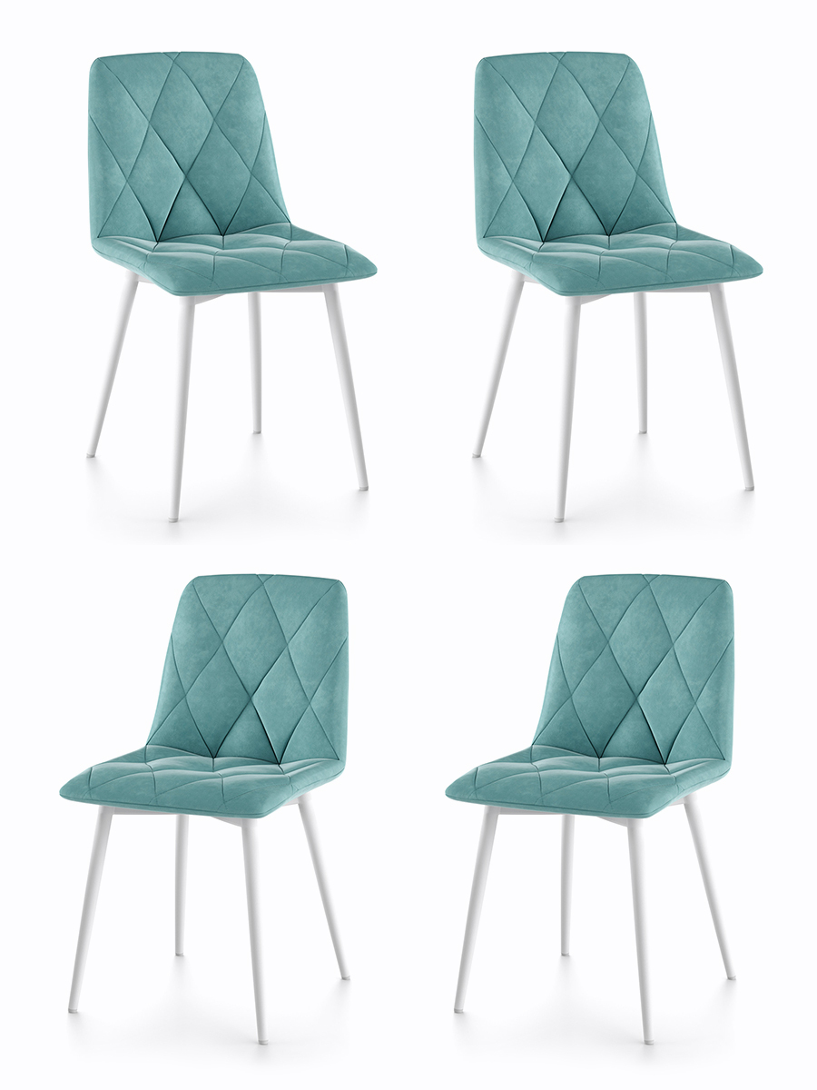 Комплект стульев для кухни DecoLine Ричи 4шт., белый/тиффани