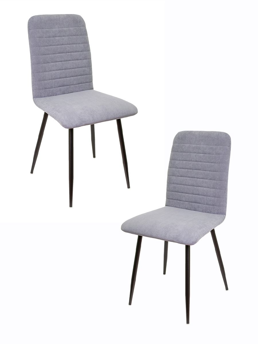 Комплект стульев для кухни DecoLine Поло 2шт, черный/серый