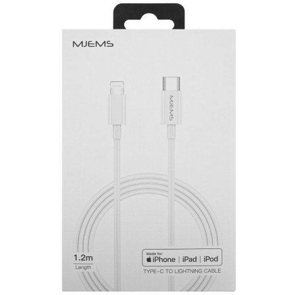 Кабель Usams M1 USB-C/Lightning MFI, White (УТ000019996)