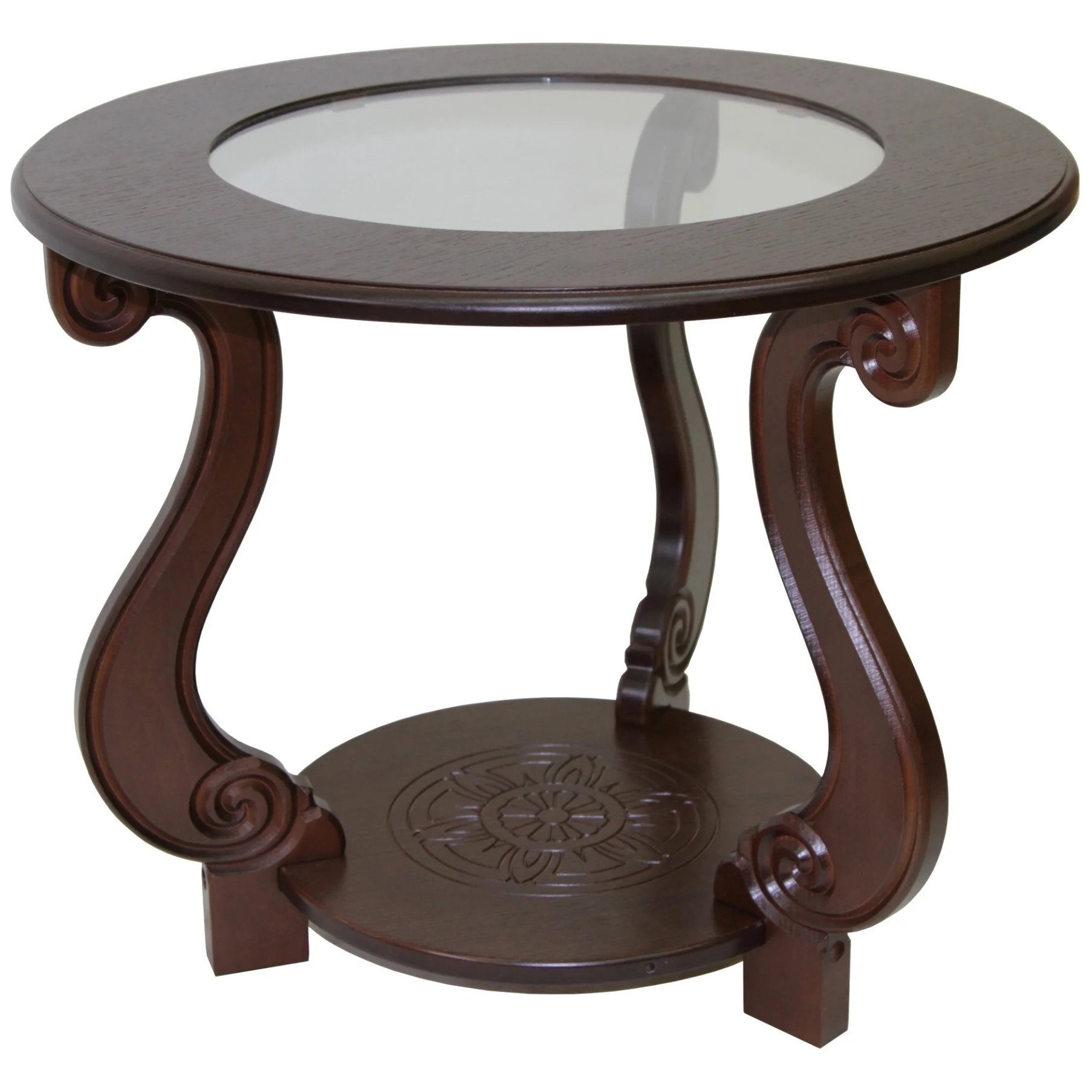 Журнальный столик Мебелик Грация (С) 2170 59х59х49 см, тёмно-коричневый