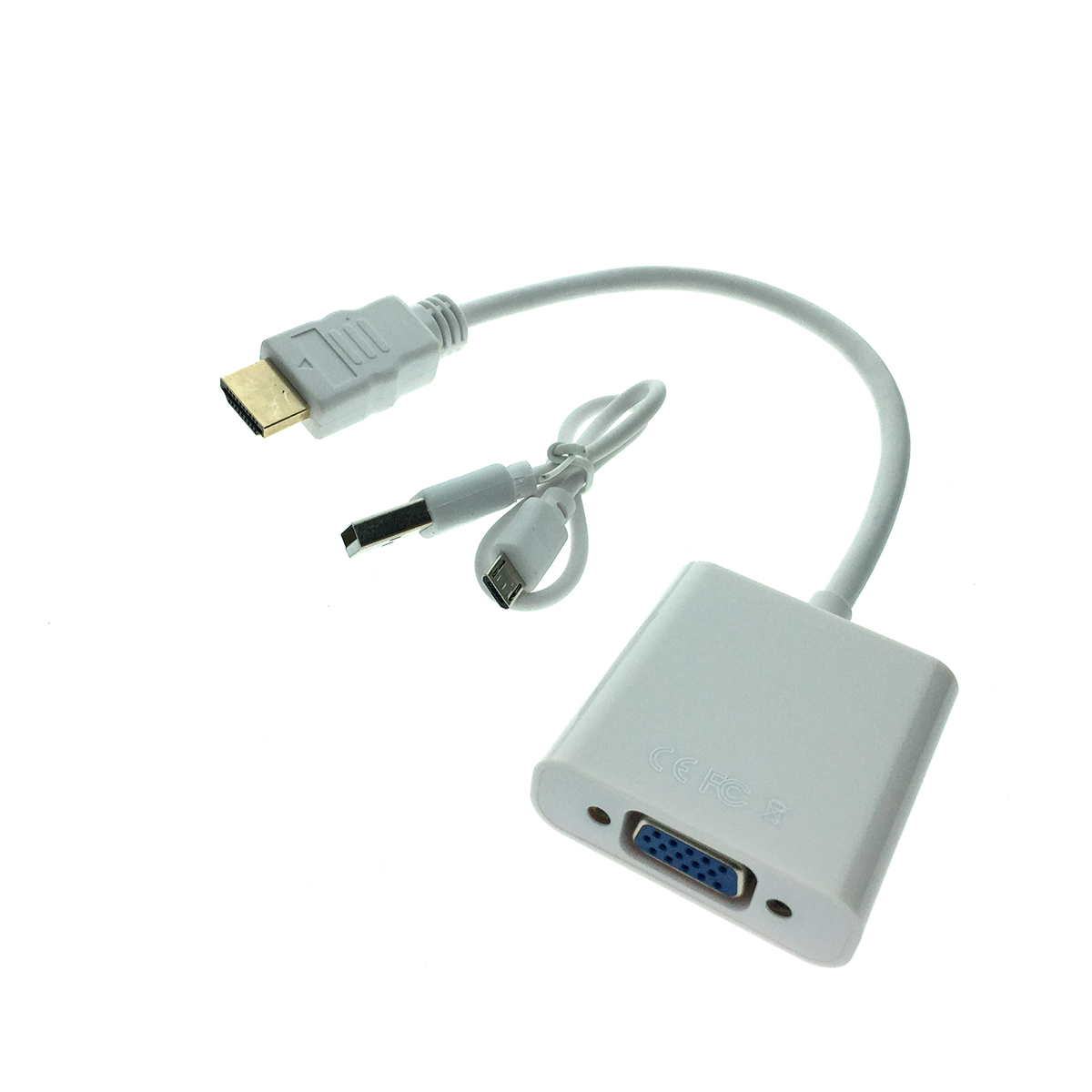 Конвертер Espada HDMI - VGA M-F со звуком 3.5mm, EHDMIM-VGAF20 white