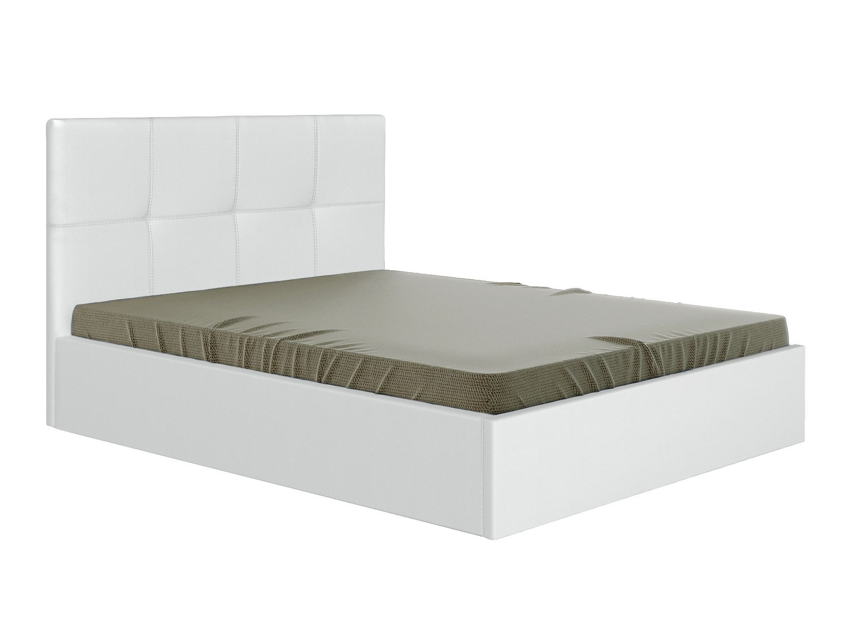 Кровать с подъемным механизмом Первый Мебельный Вивальди Белый, экокожа 140х200 см