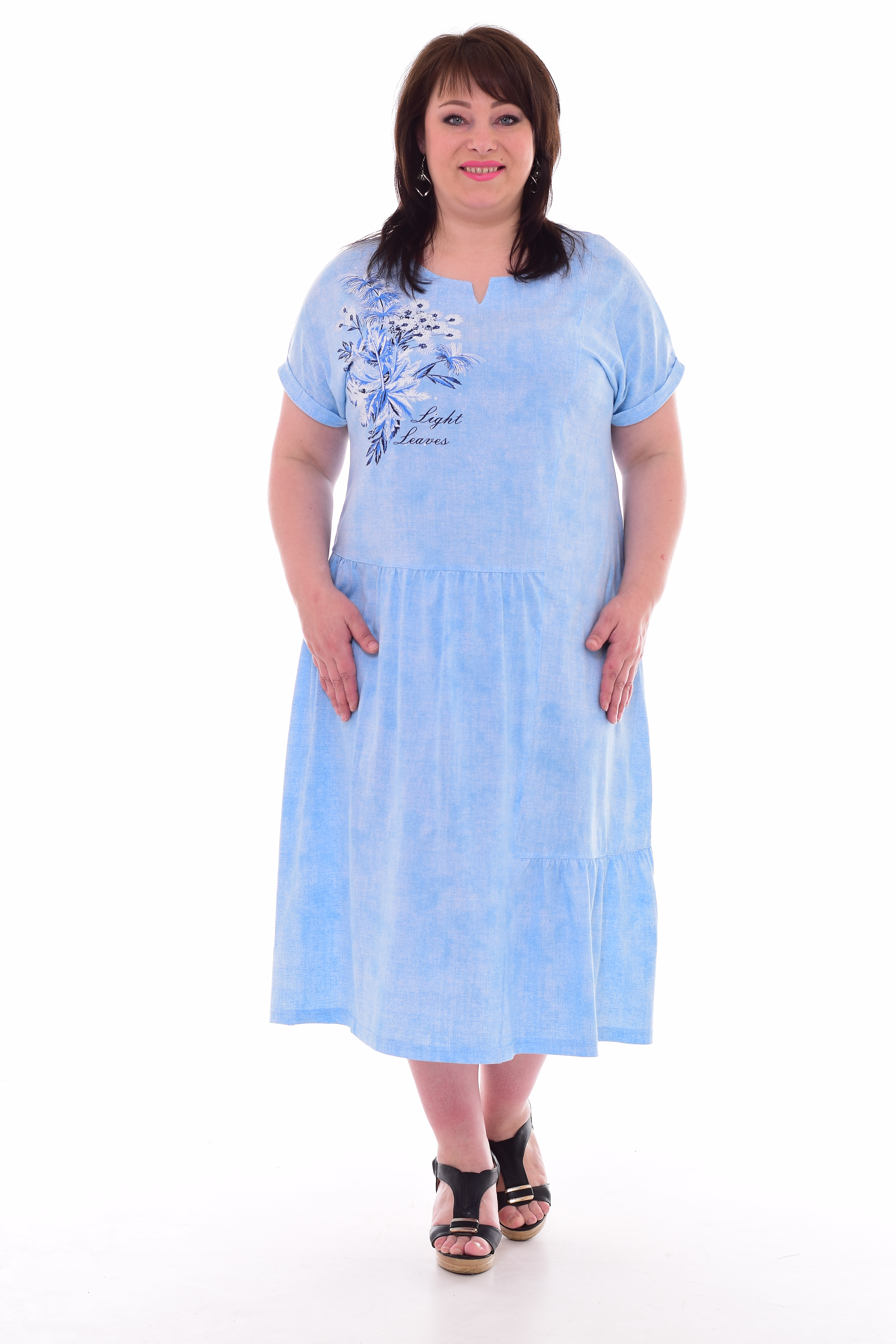 Платье женское Новое кимоно 4-69 синее 46 RU