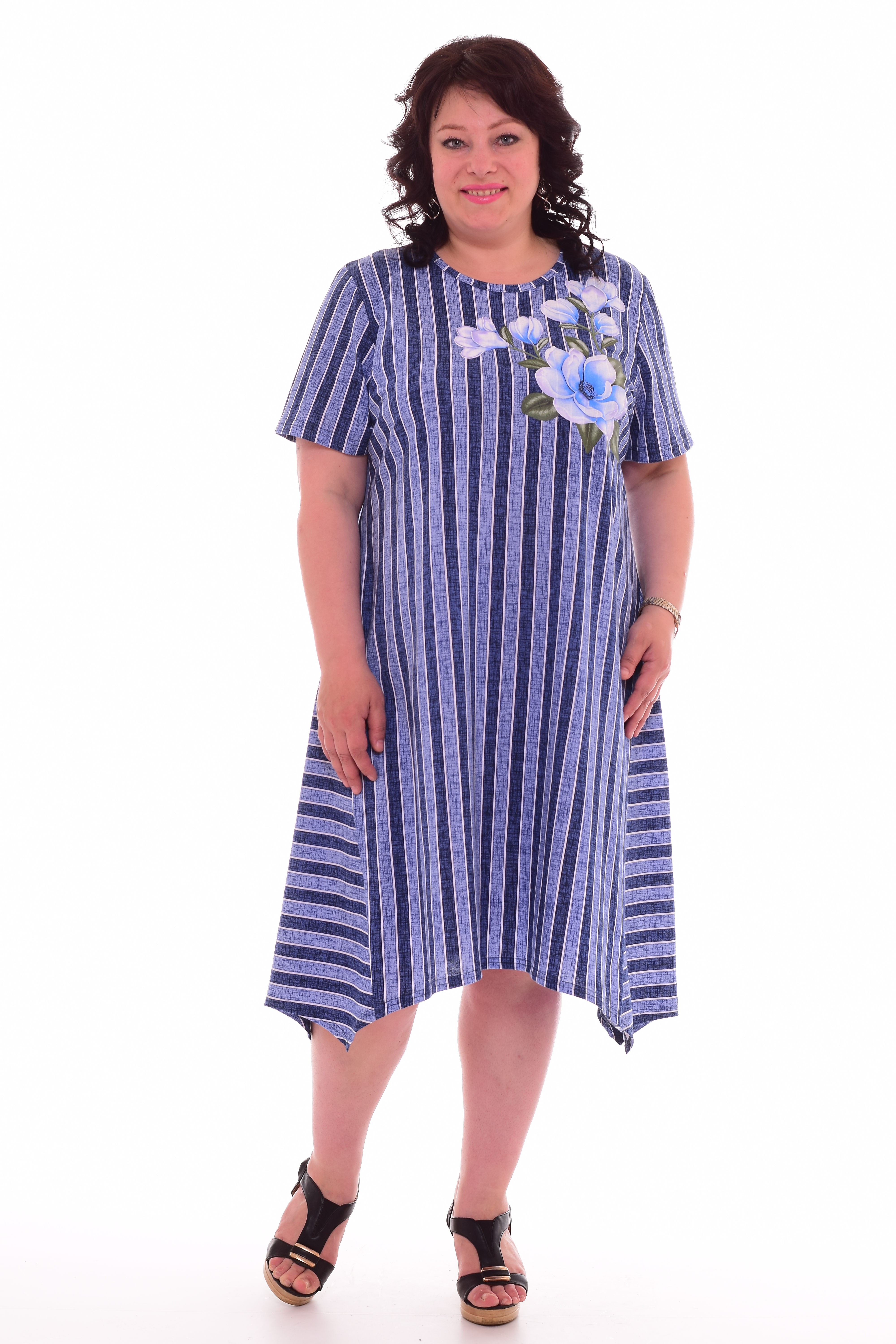 Платье женское Новое кимоно 4-55 синее 50 RU