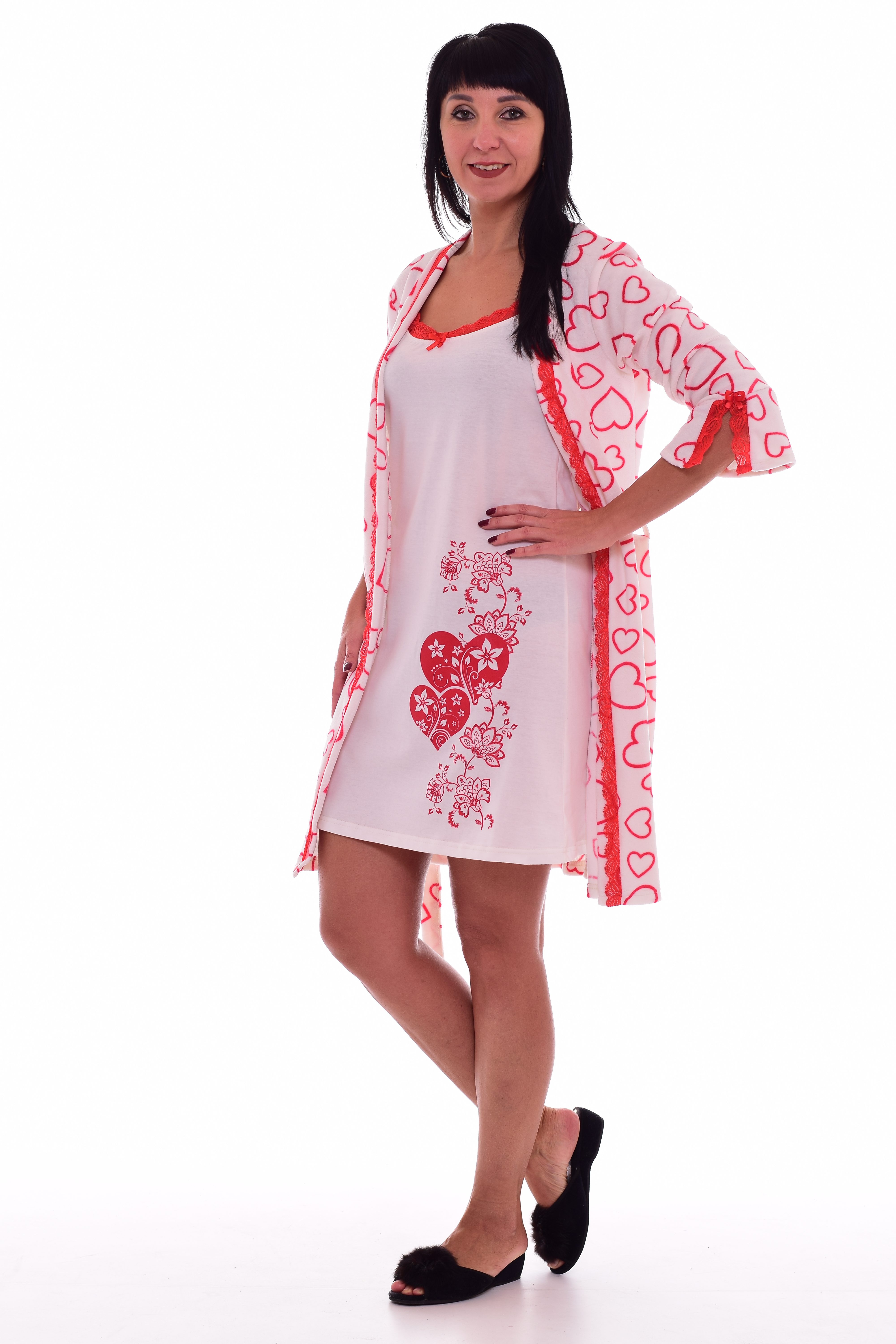Комплект домашний женский Новое кимоно 3-195 бежевый 50 RU