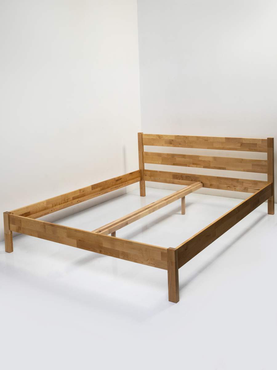 Двуспальная кровать Вудгрупп Агата из массива березы, 140х200 см, натуральный