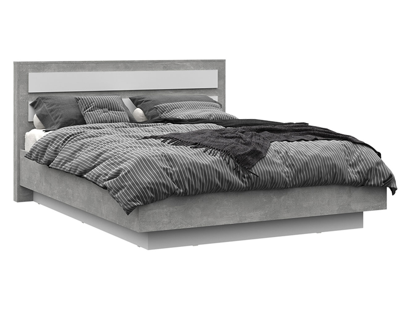 Двуспальная кровать Стендмебель Амбер Ателье светлый / Белый 160х200 см