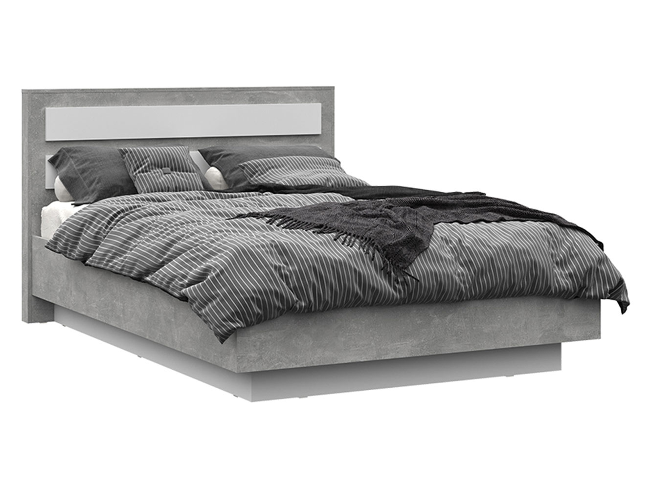 Двуспальная кровать Стендмебель Амбер Ателье светлый / Белый 140х200 см