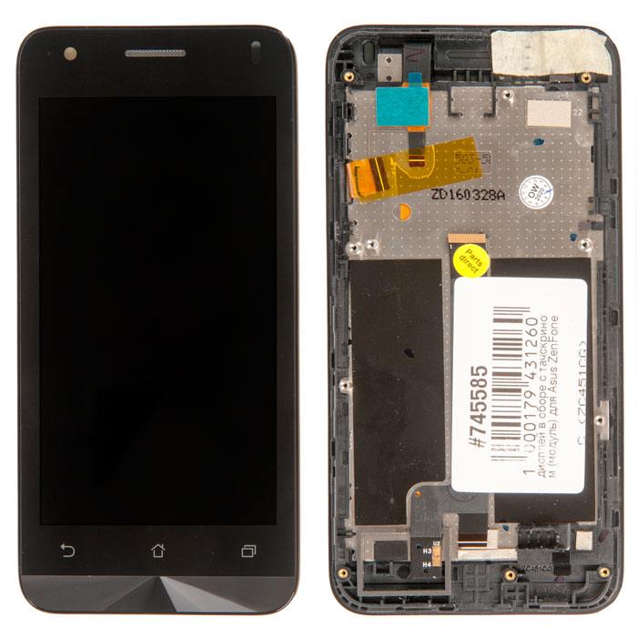 Дисплей в сборе с тачскрином для Asus ZenFone C (ZC451CG) чёрный