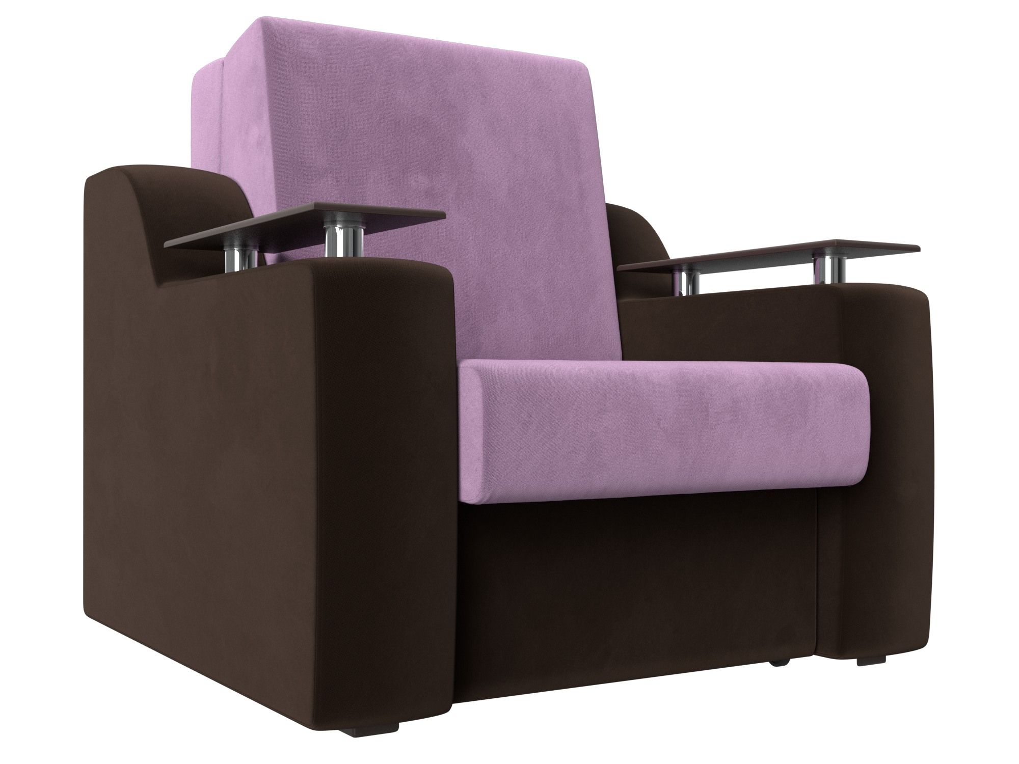 Кресло-кровать Лига Диванов Сенатор 80 112х110х93 см, сиреневый\коричневый