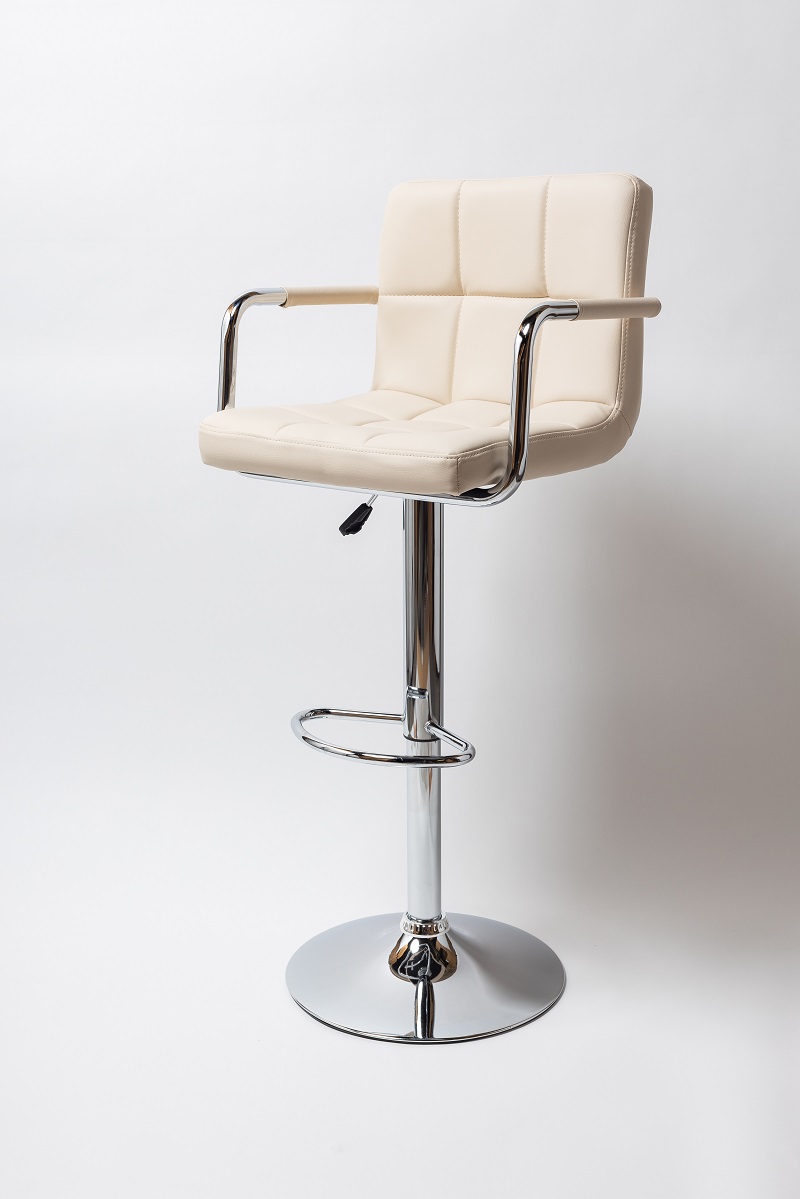 Барный стул La Room BN-1013,бежевый, хром/бежевый