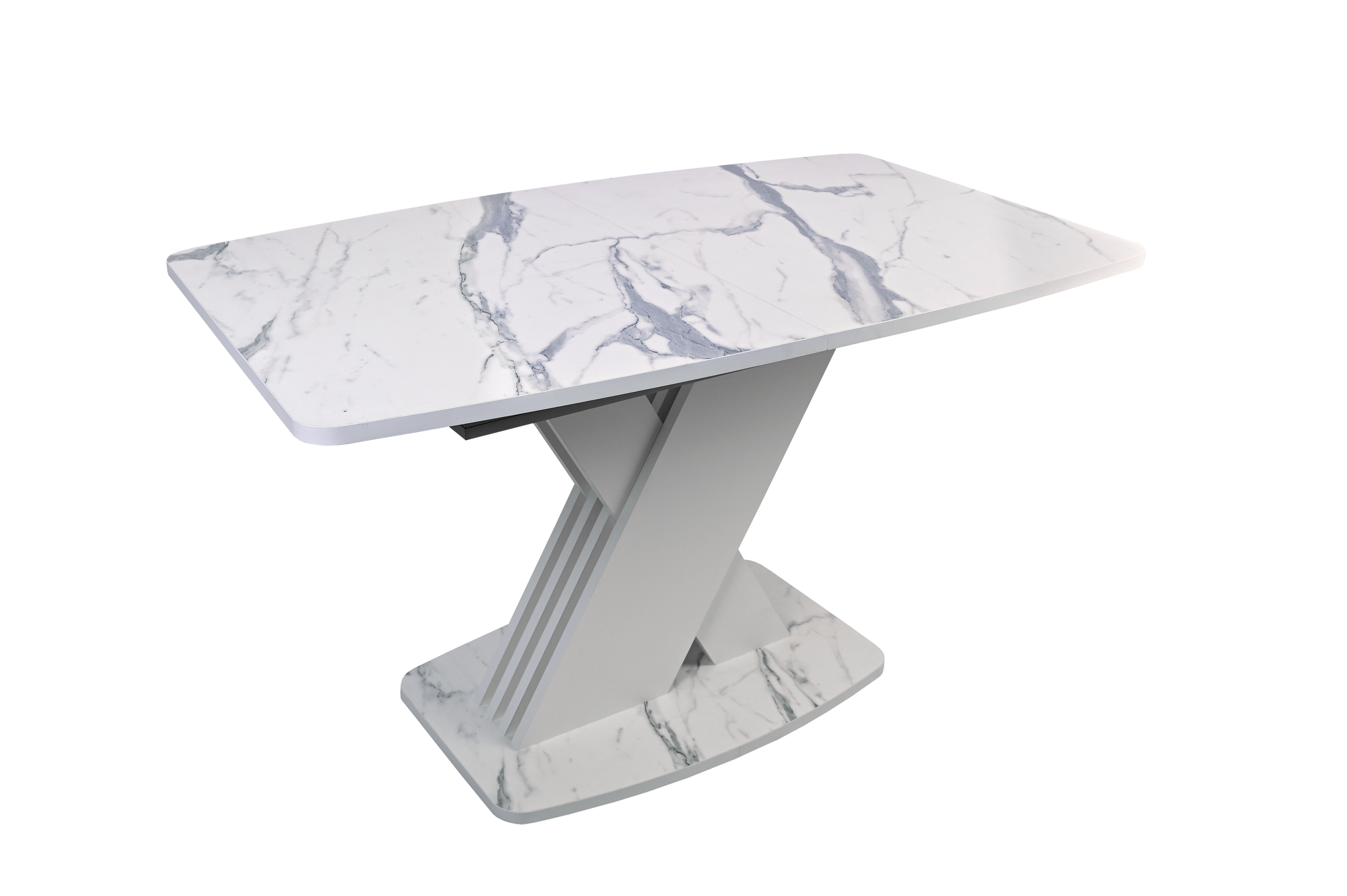 Обеденный стол Elemfort Даллас  80х130(165)х75, мрамор белый