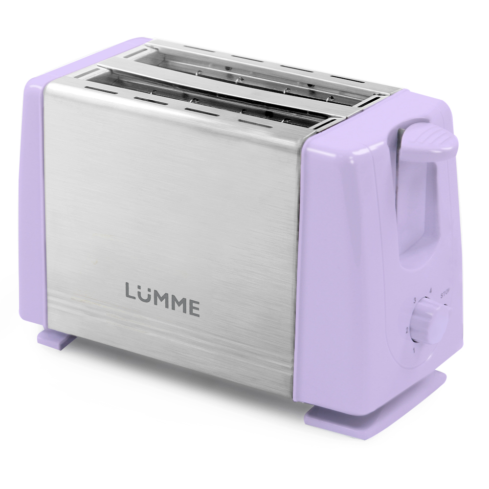 Тостер LUMME LU-1201 серебристый, фиолетовый