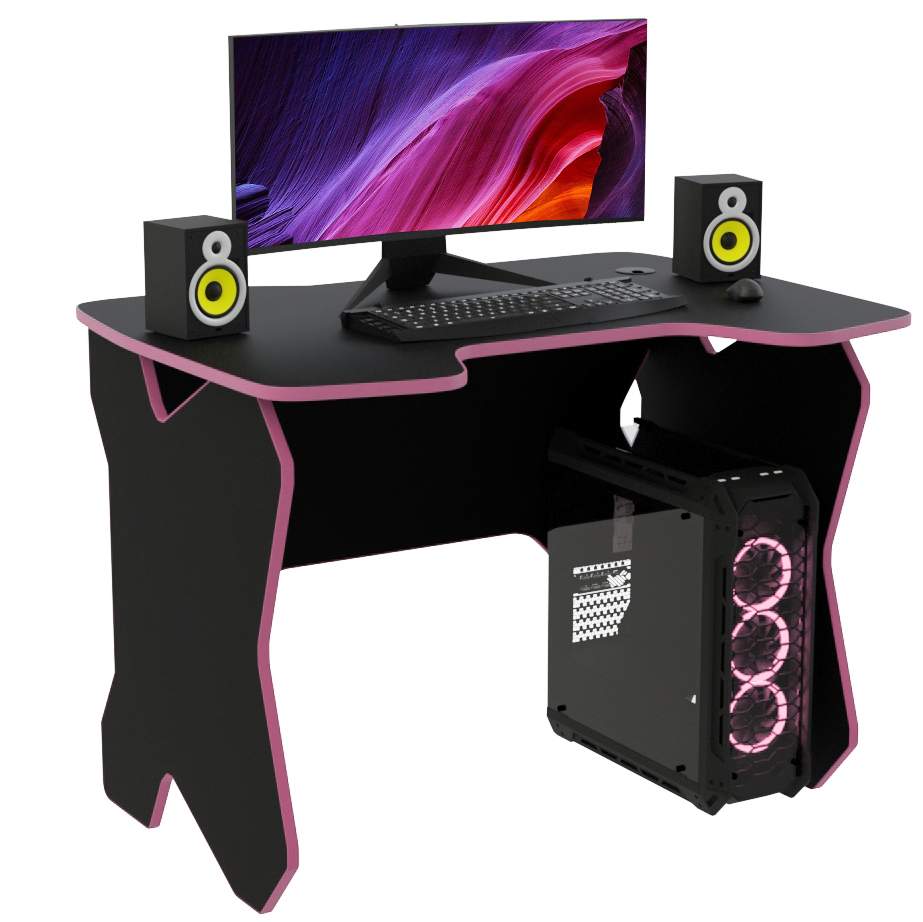 Компьютерный геймерский стол PROGamer Скай 110х72х75 черный/розовый