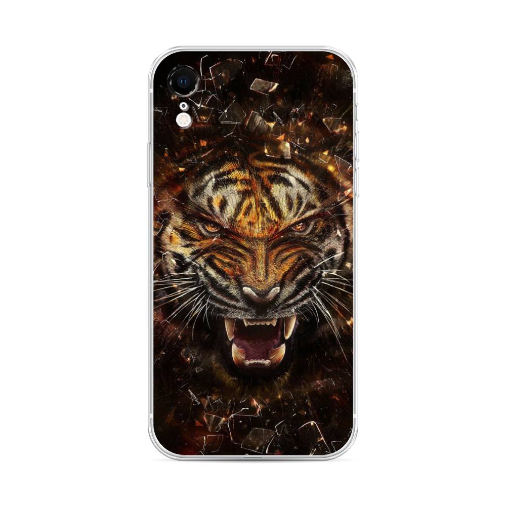 Чехол на Apple iPhone XR "Тигр осколки"