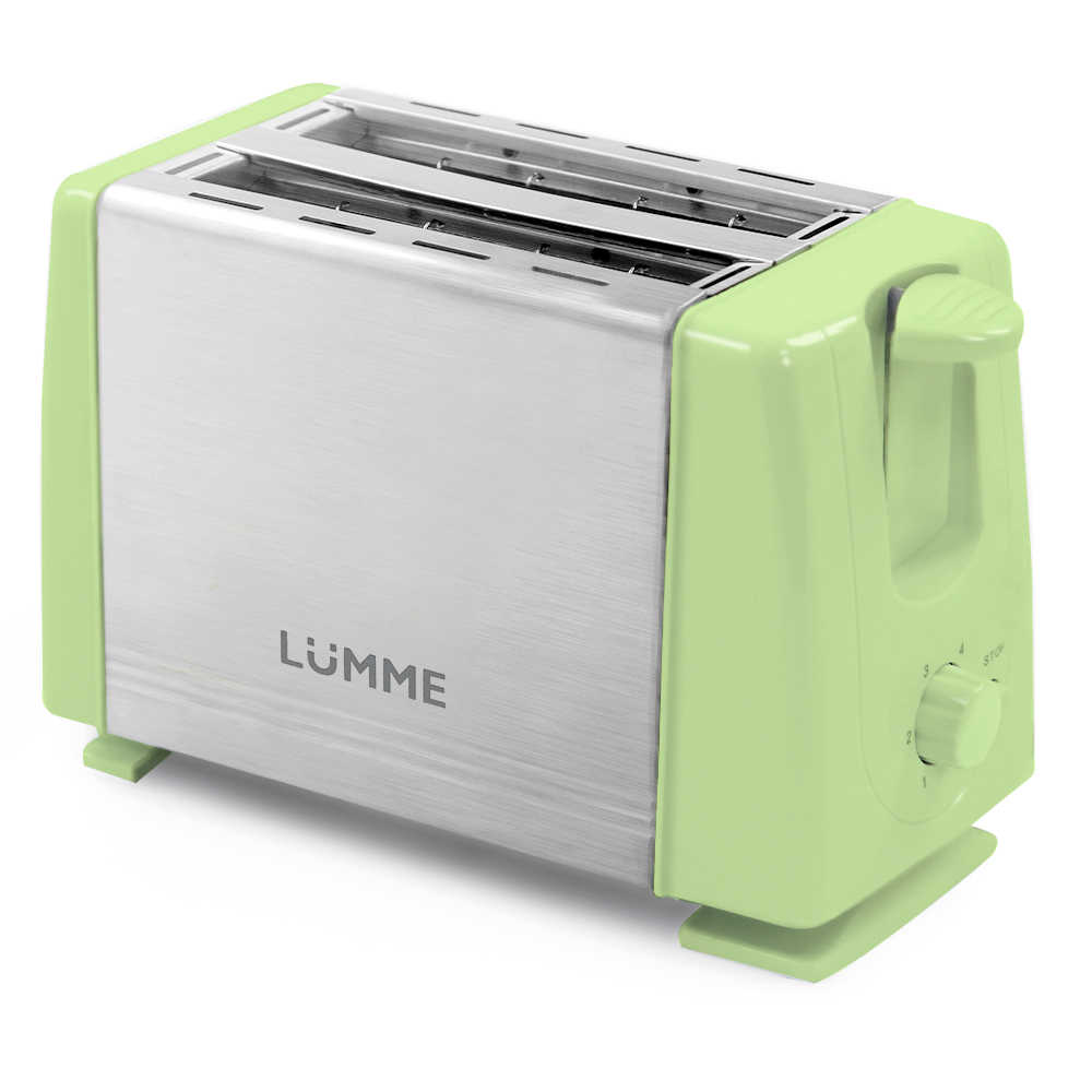 Тостер LUMME LU-1201 зеленый, серебристый