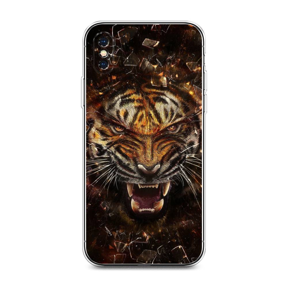 Чехол на Apple iPhone XS Max "Тигр осколки"