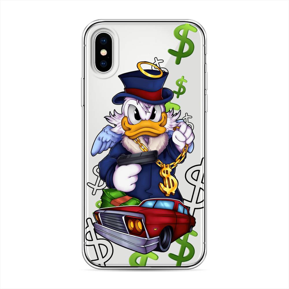 Чехол на Apple iPhone XS "Scrooge McDuck with a Gold Chain"