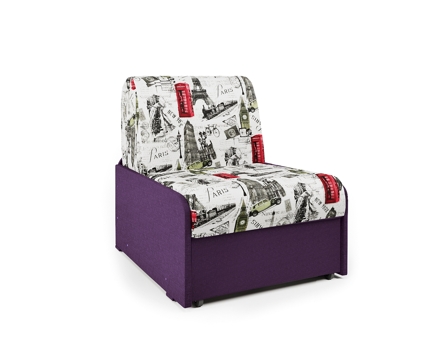 Кресло-кровать Шарм-Дизайн Коломбо БП 33070720, париж/фиолетовый/бук