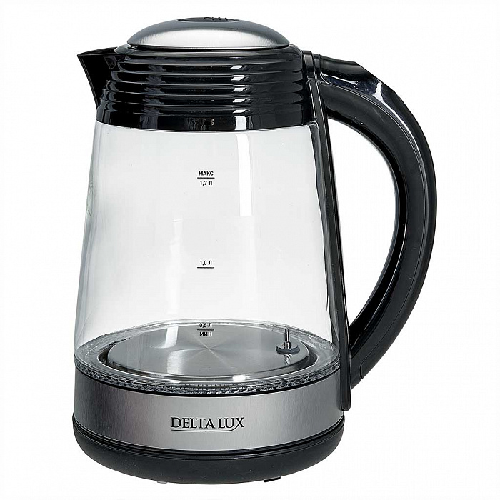 Чайник электрический Delta Lux DE-1009 1.7 л Black, Transparent