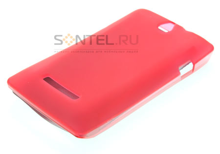 Силиконовый чехол для Sony Xperia E красный в тех.уп.