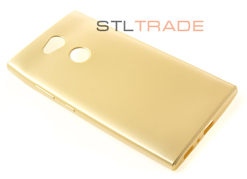 Силиконовый чехол TPU Case Металлик для Sony L2 золото