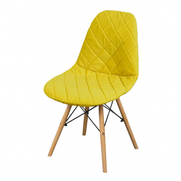 Чехол на стул Eames DSW из микровелюра CHIEDOCOVER, 40x46, ромб, желтый