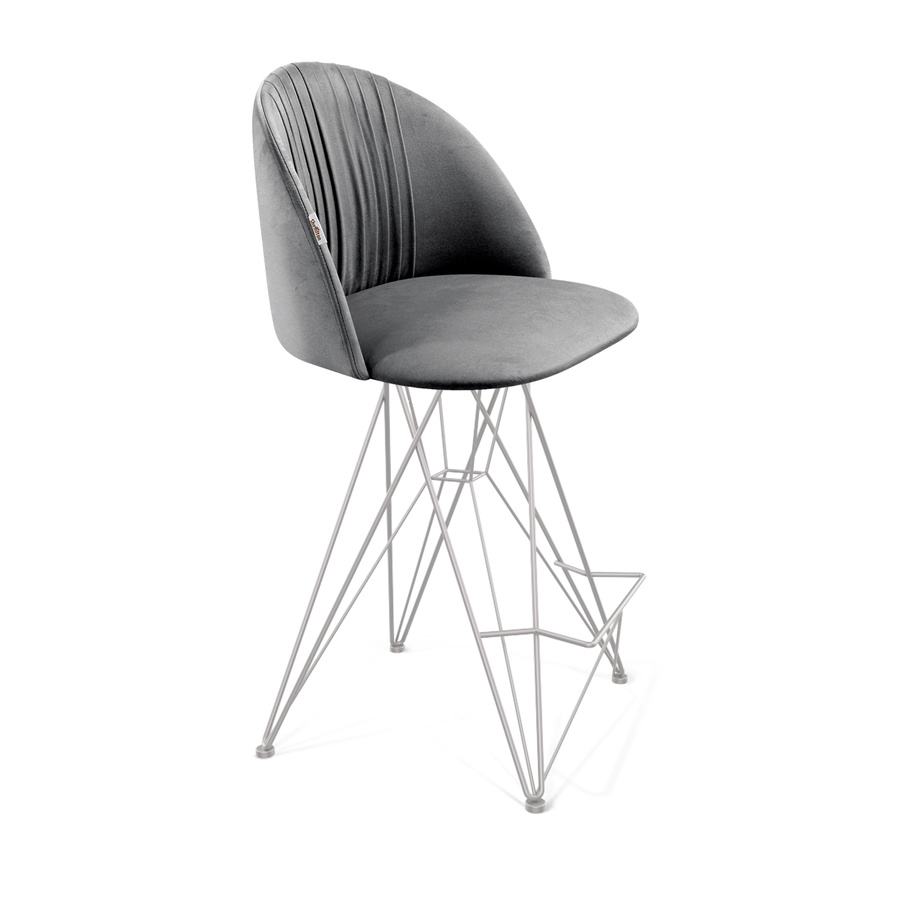 Барный стул Sheffilton 209254, хром лак/угольно-серый