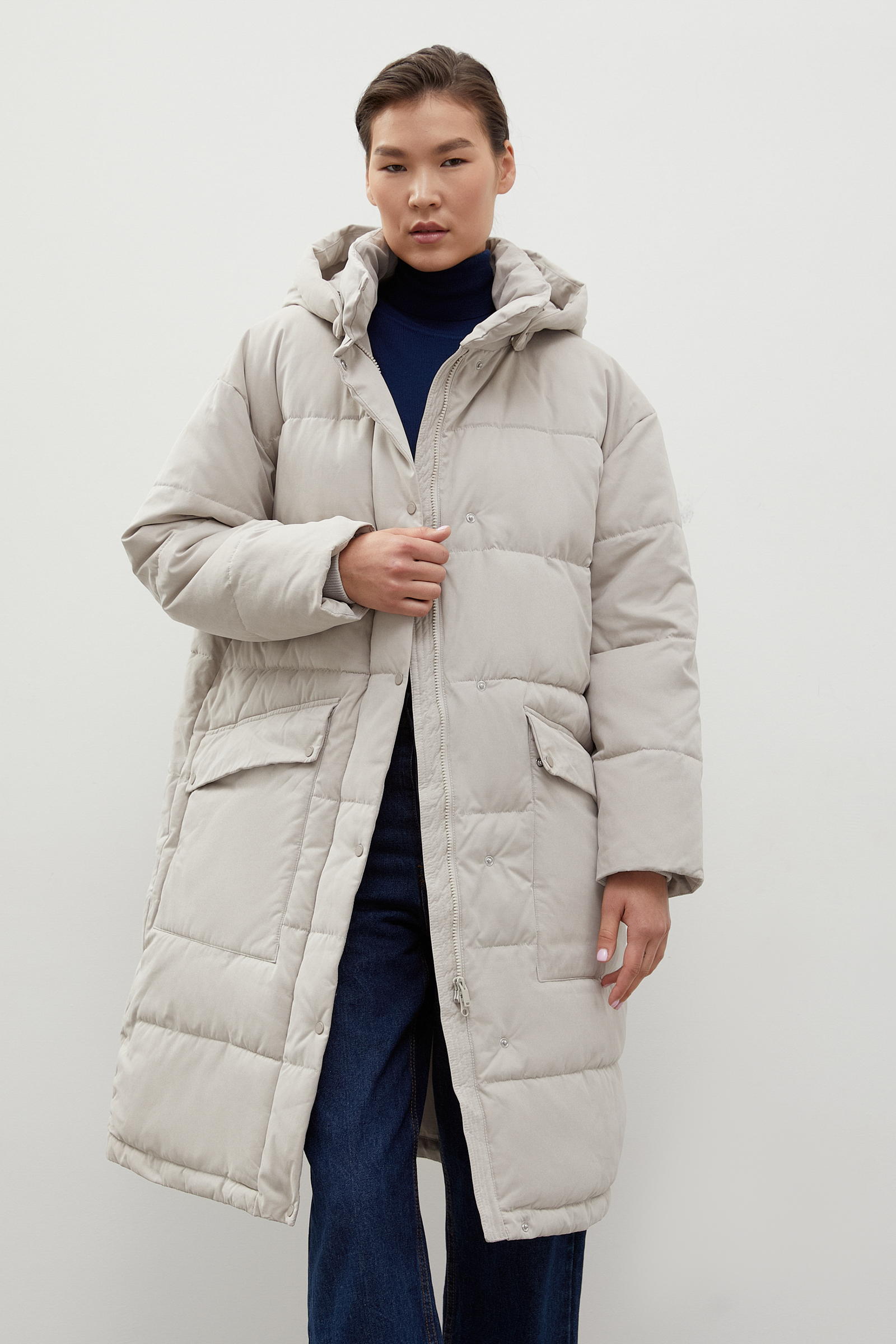Пальто женское Finn Flare FWC11023 серое XL
