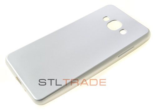 Силиконовый чехол TPU Case Металлик для Samsung J3 Pro серебро