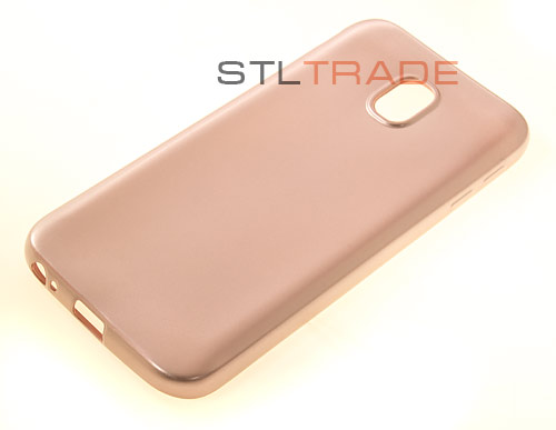 Силиконовый чехол TPU Case Металлик для Samsung J3 (2017) розовый