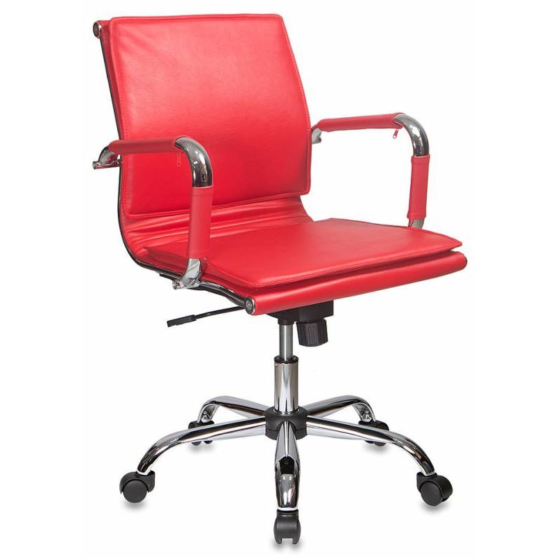 Кресло руководителя Бюрократ Ch-993-Low, на колесиках, эко.кожа, красный [ch-993-low/red]