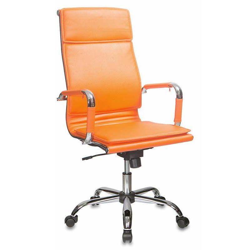 Кресло руководителя Бюрократ CH-993, на колесиках, эко.кожа, оранжевый [ch-993/orange]