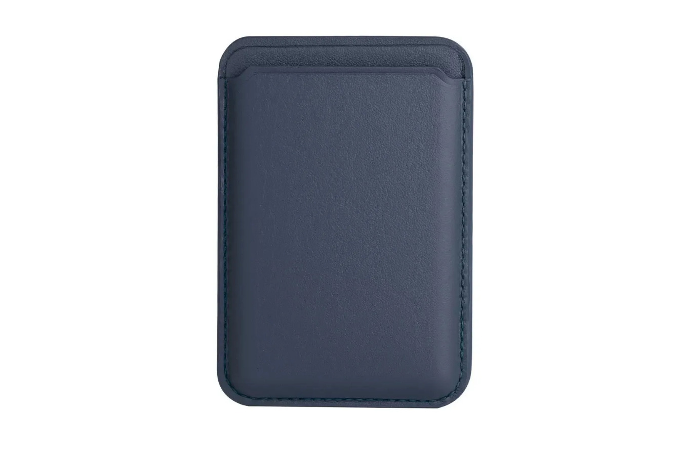 Картхолдер кожаный бумажник съемный магнитный кошелек MagSafe Wallet для iPhone синий