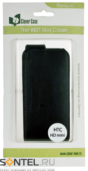 Чехол-книжка Clever Case для HTC HDmini черный