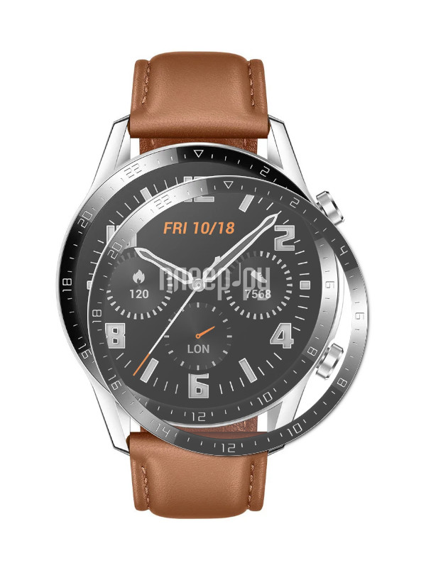 Защитное стекло LuxCase для Huawei Watch GT2 46mm 3D PMMA Black Frame 89377