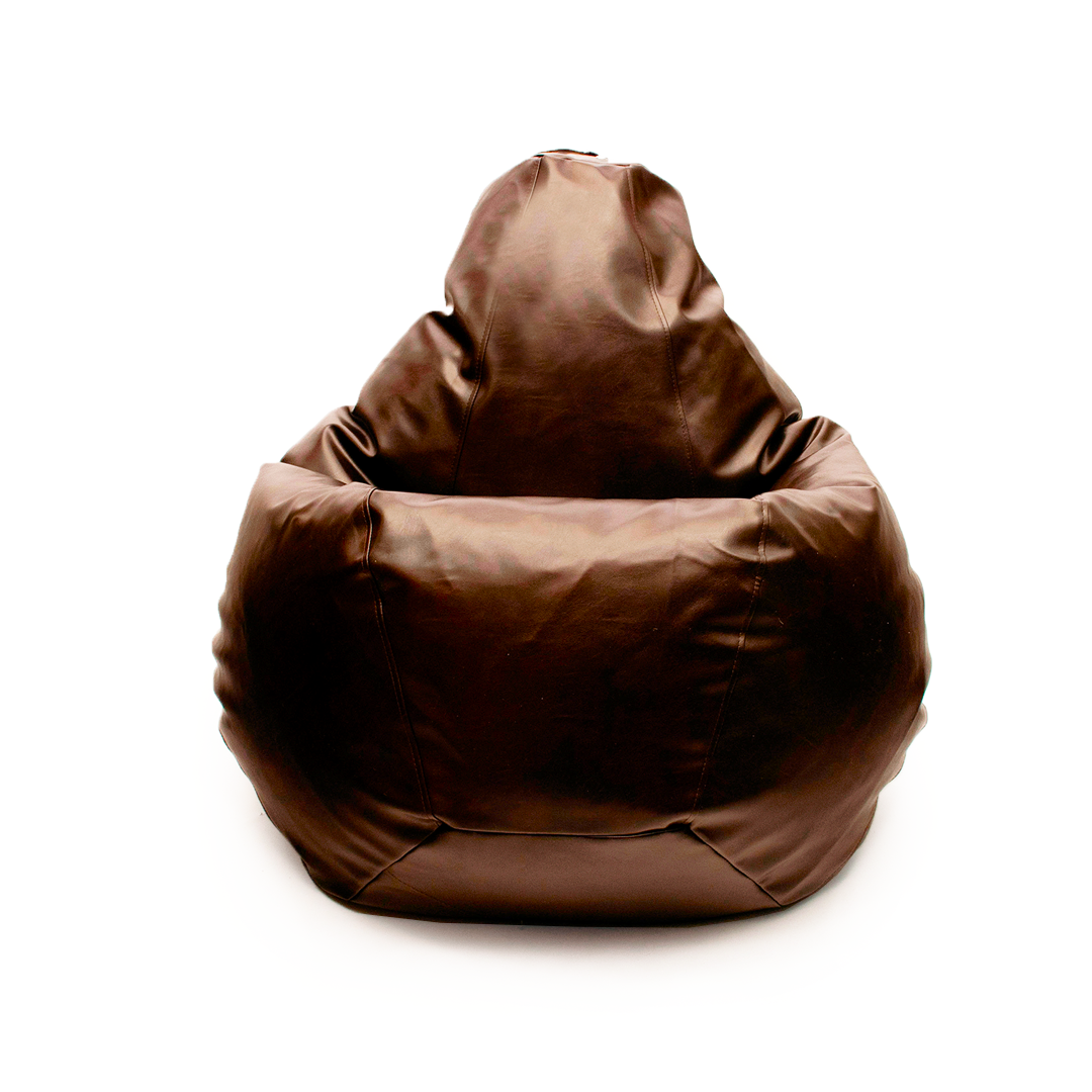 Кресло мешок WowPuff ГРУША экокожа большое 135 см, коричневый