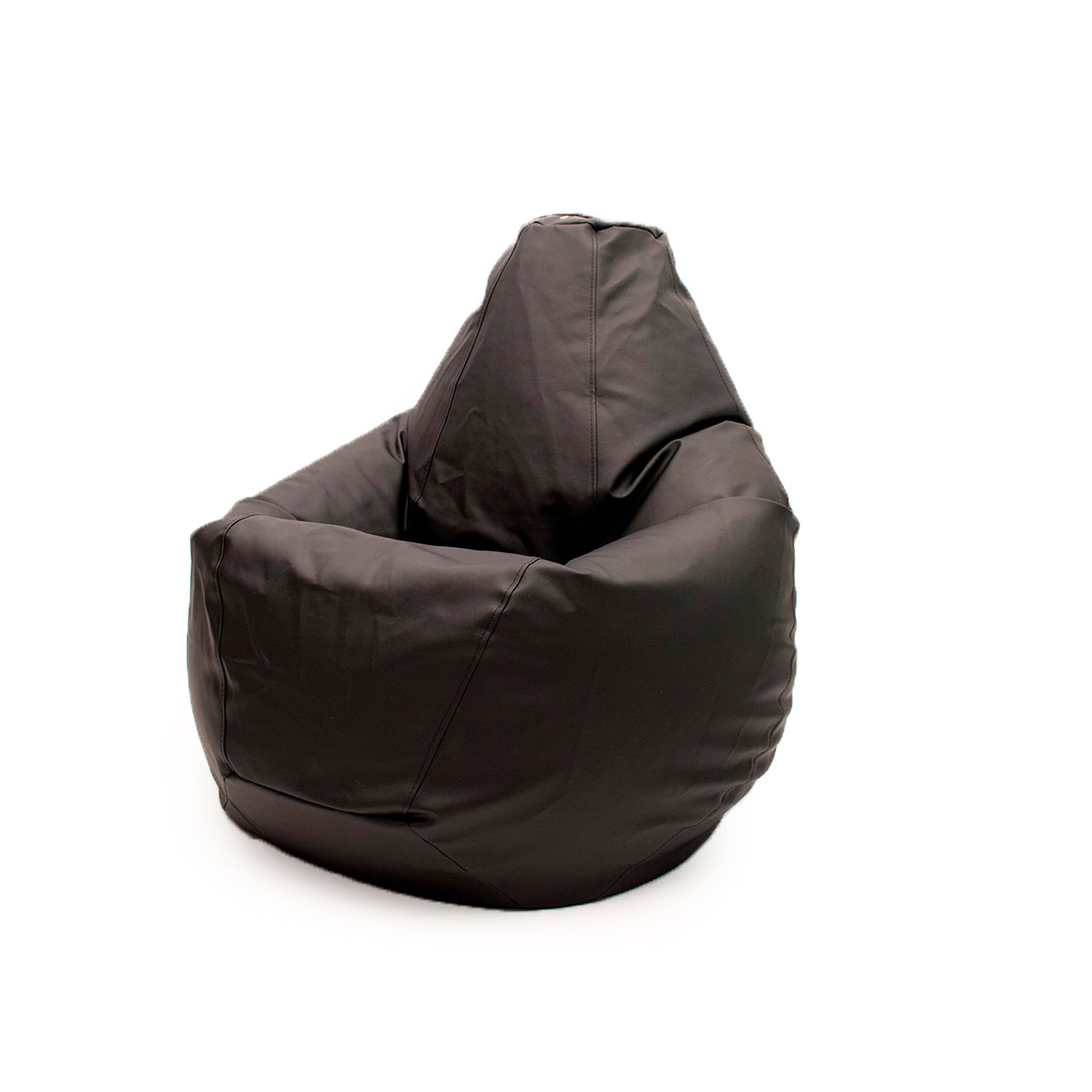 Кресло мешок WowPuff ГРУША экокожа большое 135 см, черный