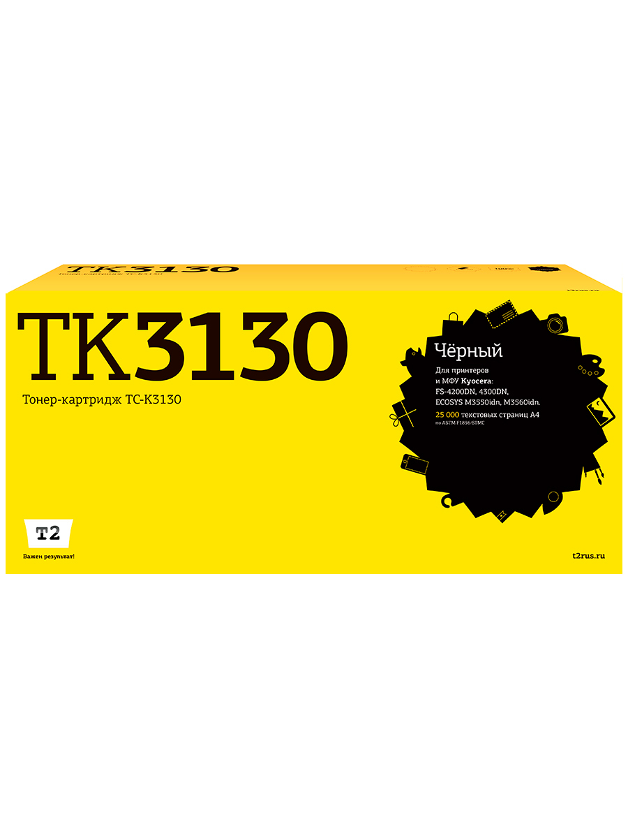 Лазерный картридж T2 TC-K3130 (TK-3130/TK3130/3130) для принтеров Kyocera, черный