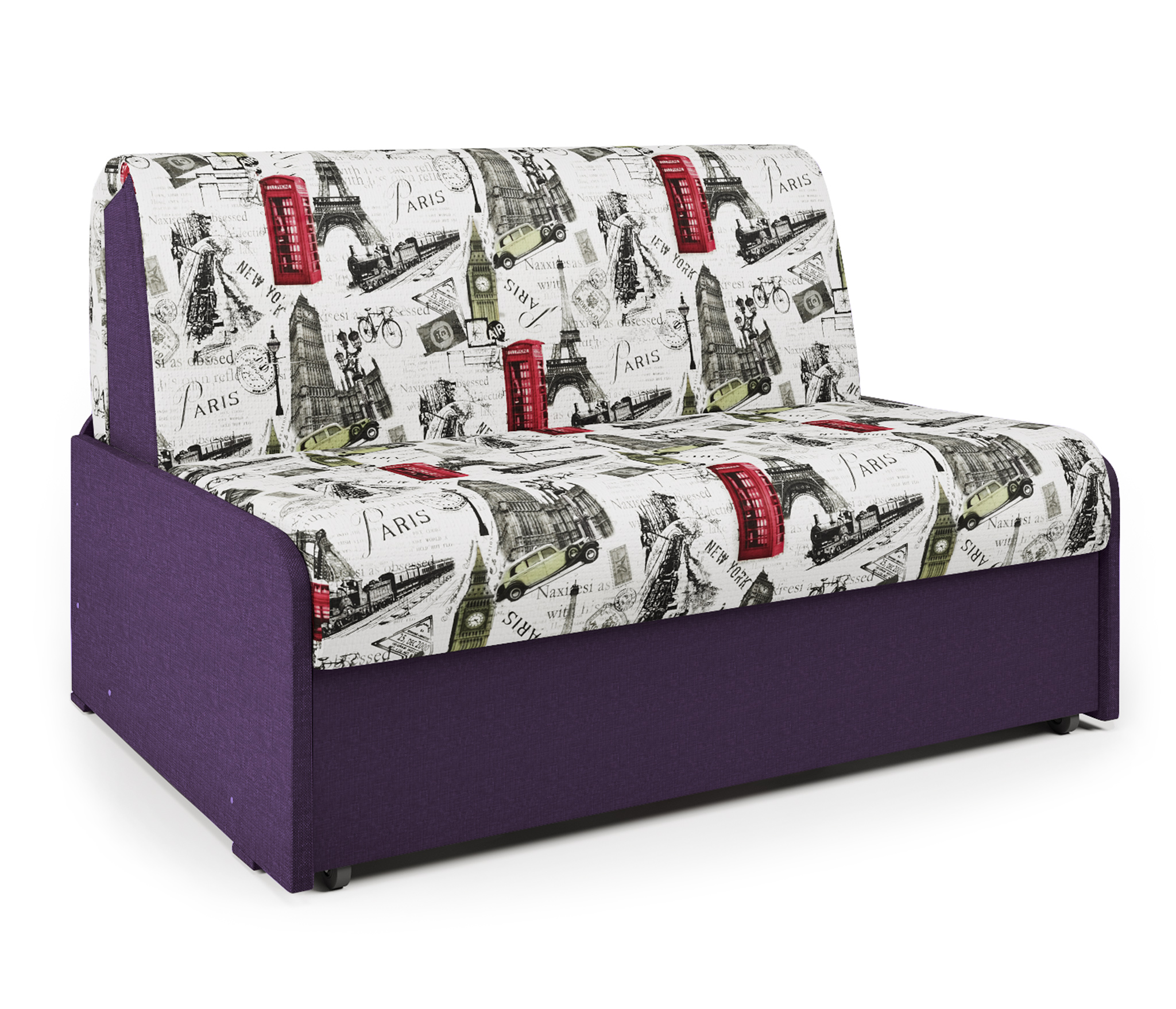 Диван кровать Шарм-Дизайн Коломбо БП 100 Париж и рогожка фиолетовый