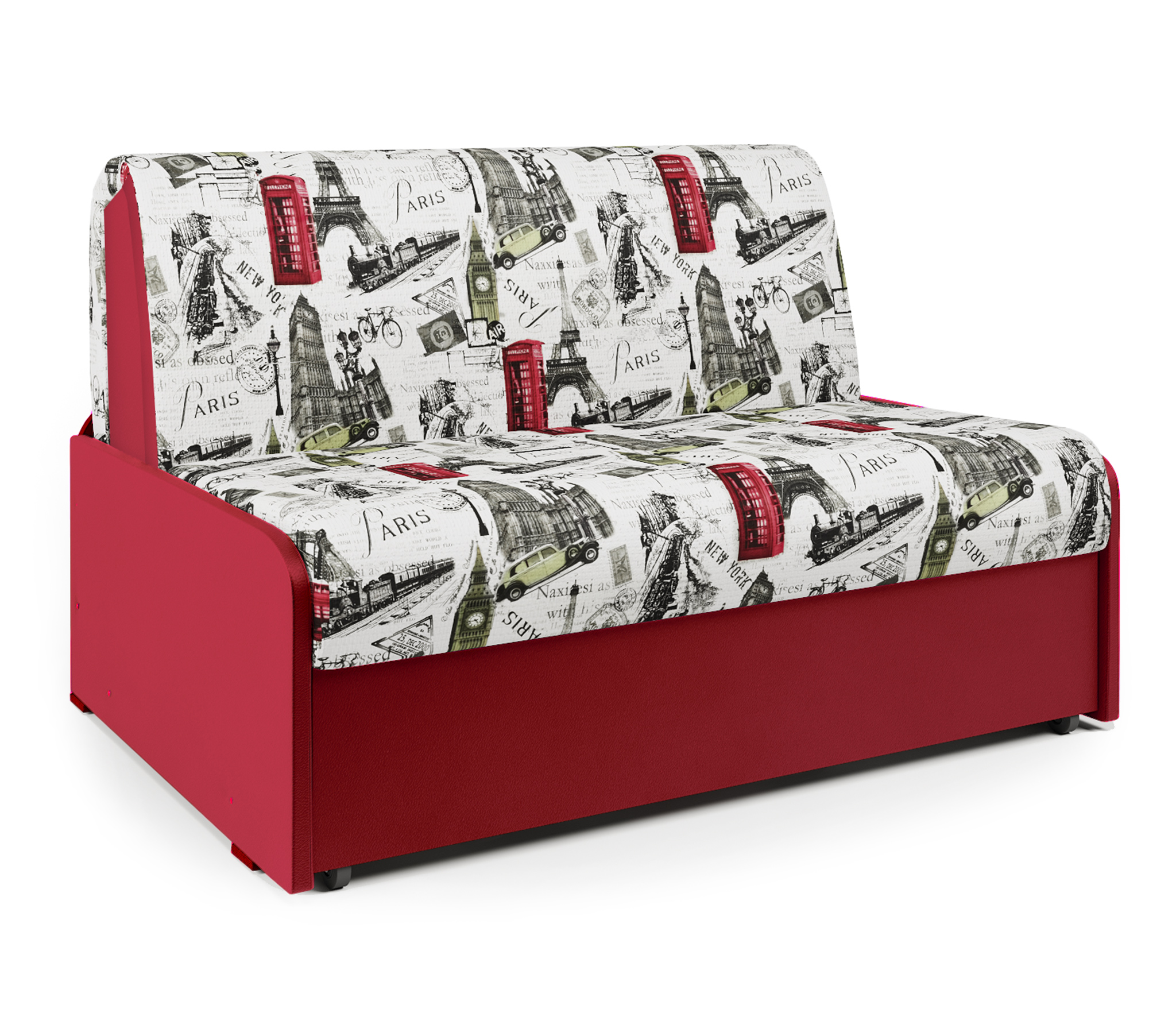 Диван кровать Шарм-Дизайн Коломбо БП 100 Париж и красный