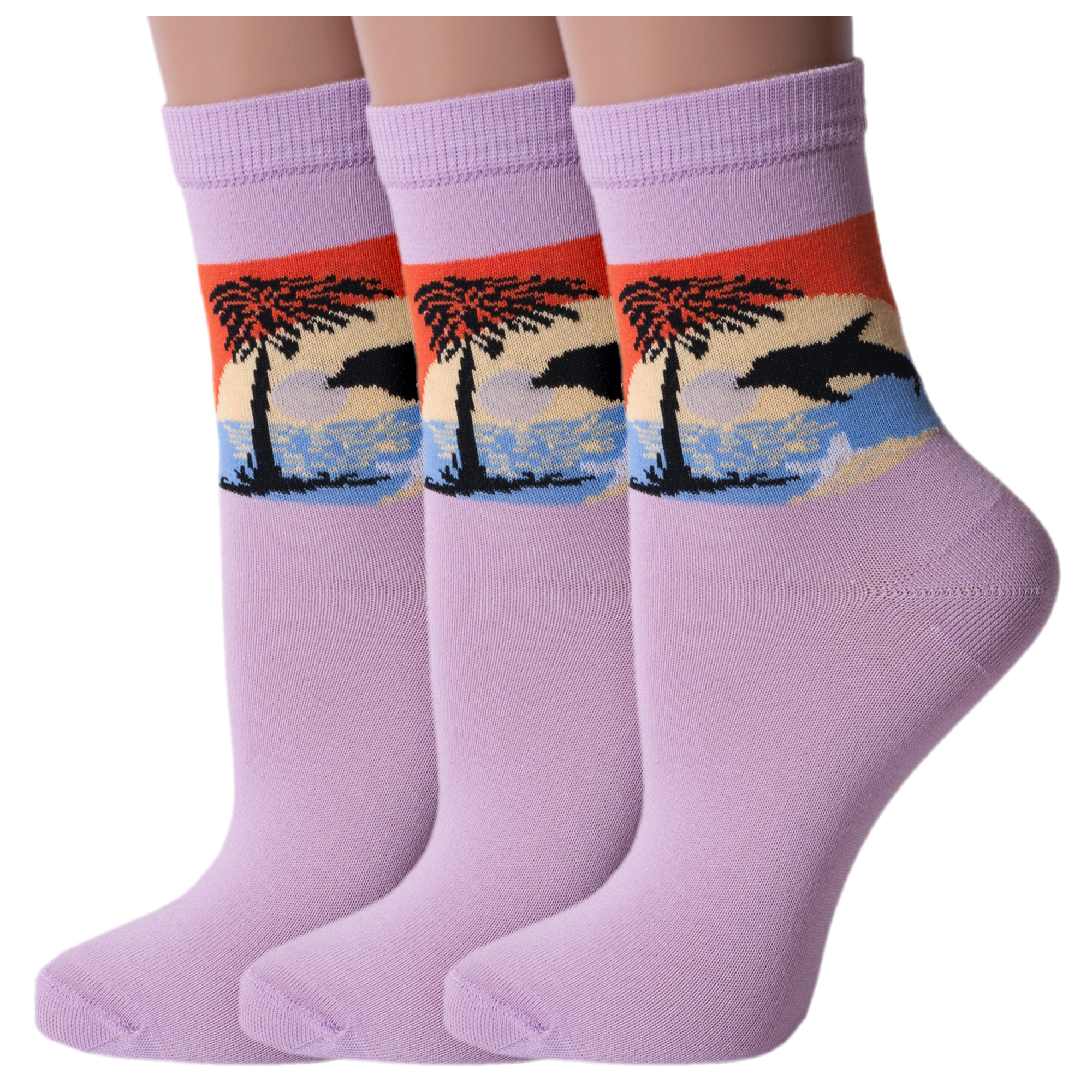 Комплект носков женских LorenzLine 3-Д61 фиолетовых 23