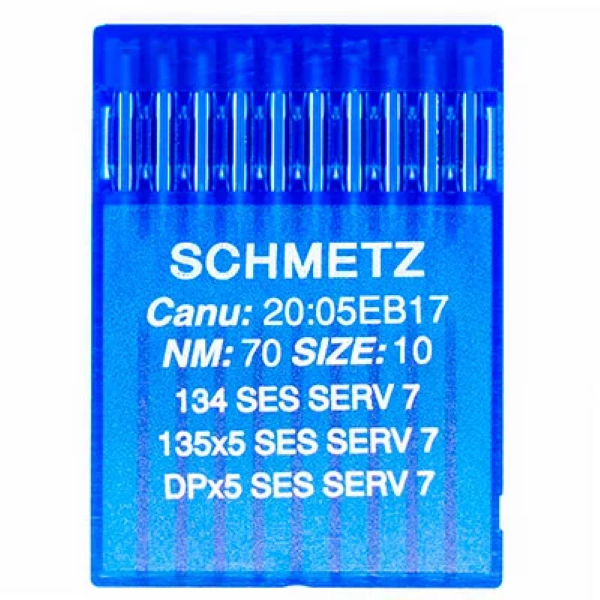 Иглы промышленные с толстой колбой Schmetz 134/DPx5 SES SERV7 70, 10 шт.