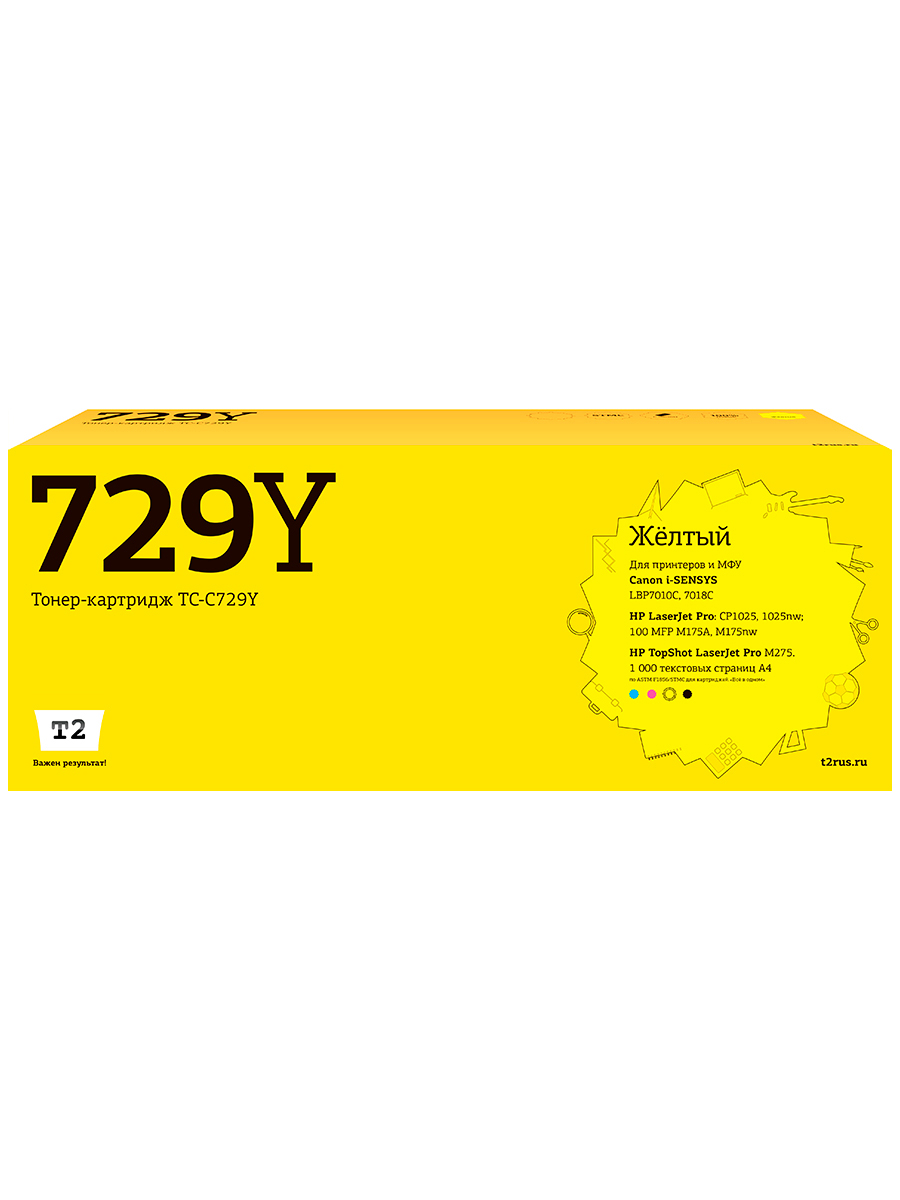 Картридж для лазерного принтера T2 TC-C729Y, желтый