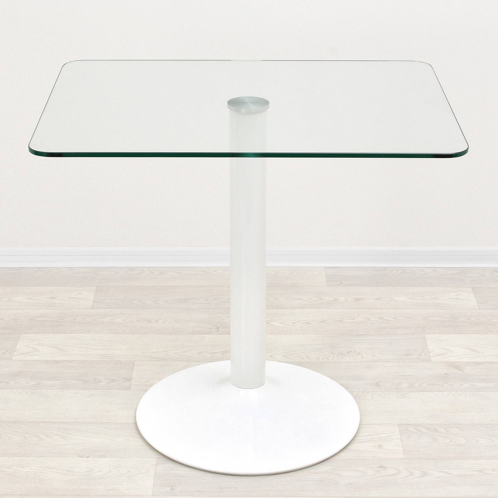 Стеклянный стол Mebel Apartment Троя 10 прозрачный/белый 700х600