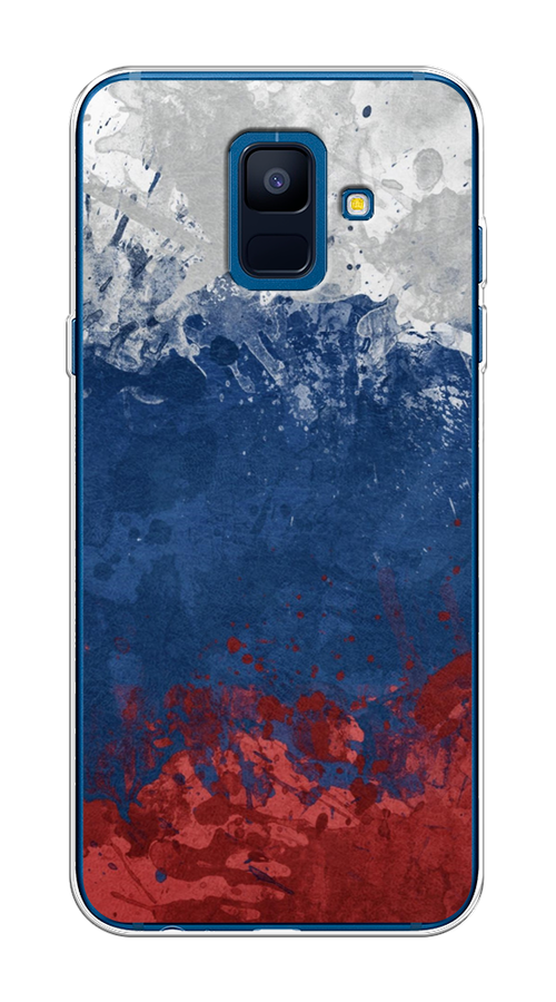 Чехол Awog  на Samsung Galaxy A6 "Флаг России неровный"