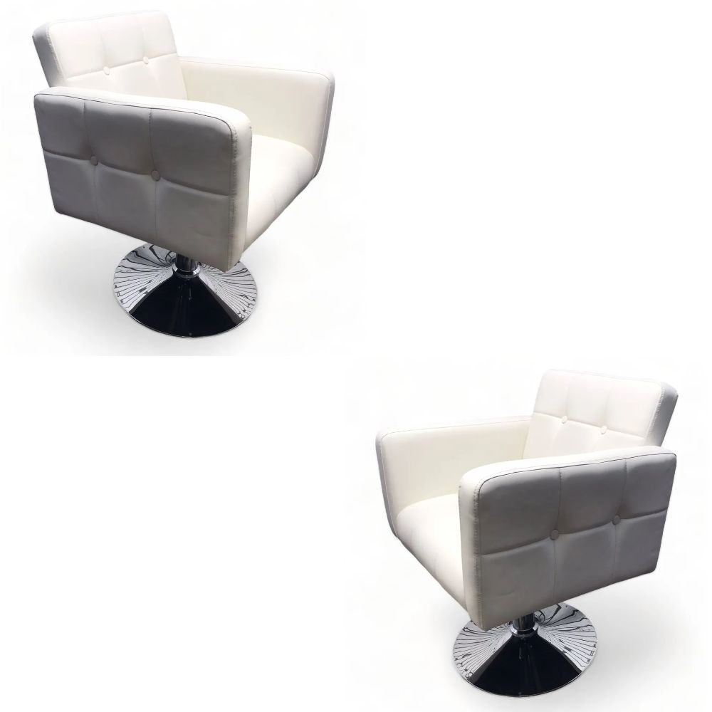 Парикмахерское кресло Аврора, Белый, диск, 2 кресла