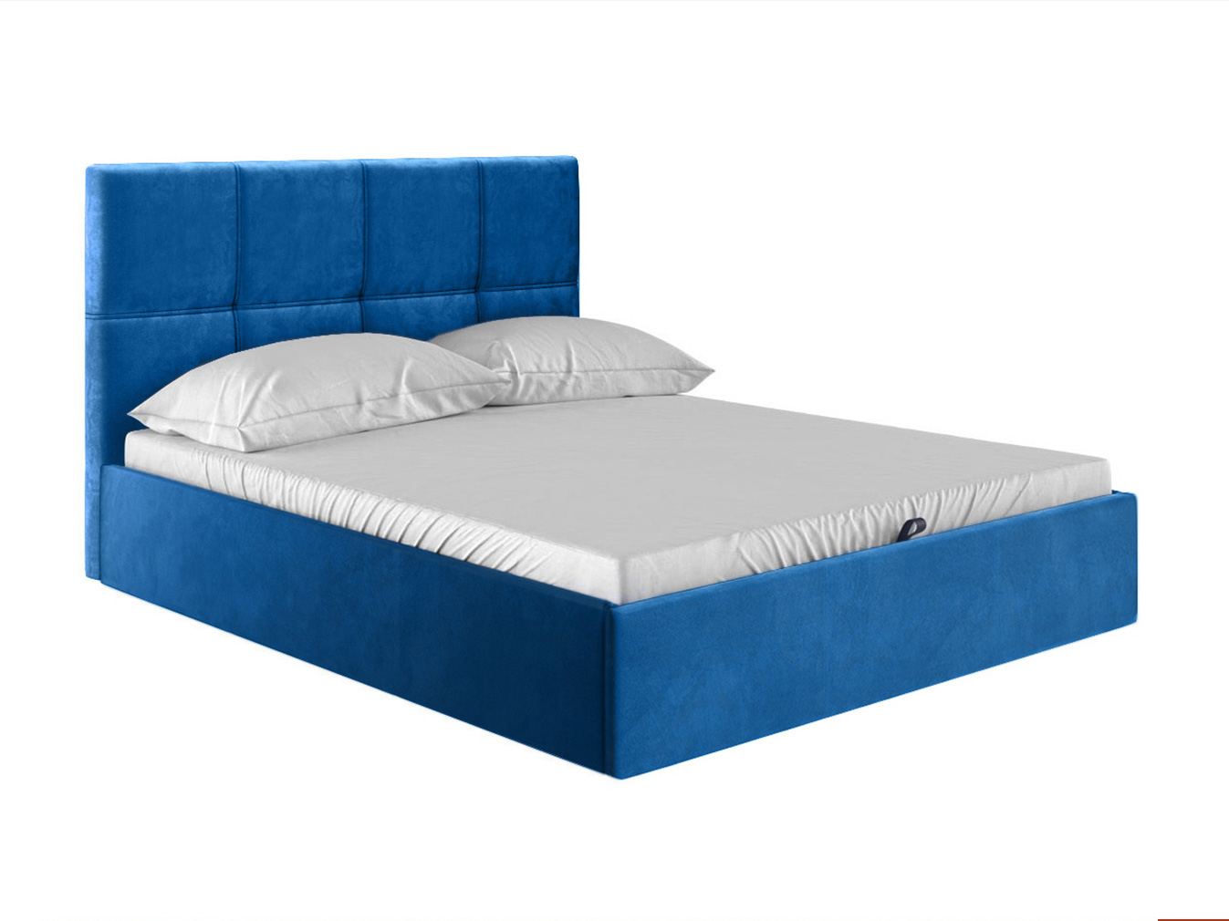 Кровать с подъемным механизмом Первый Мебельный Вивальди Ярко-синий, велюр 140х200 см